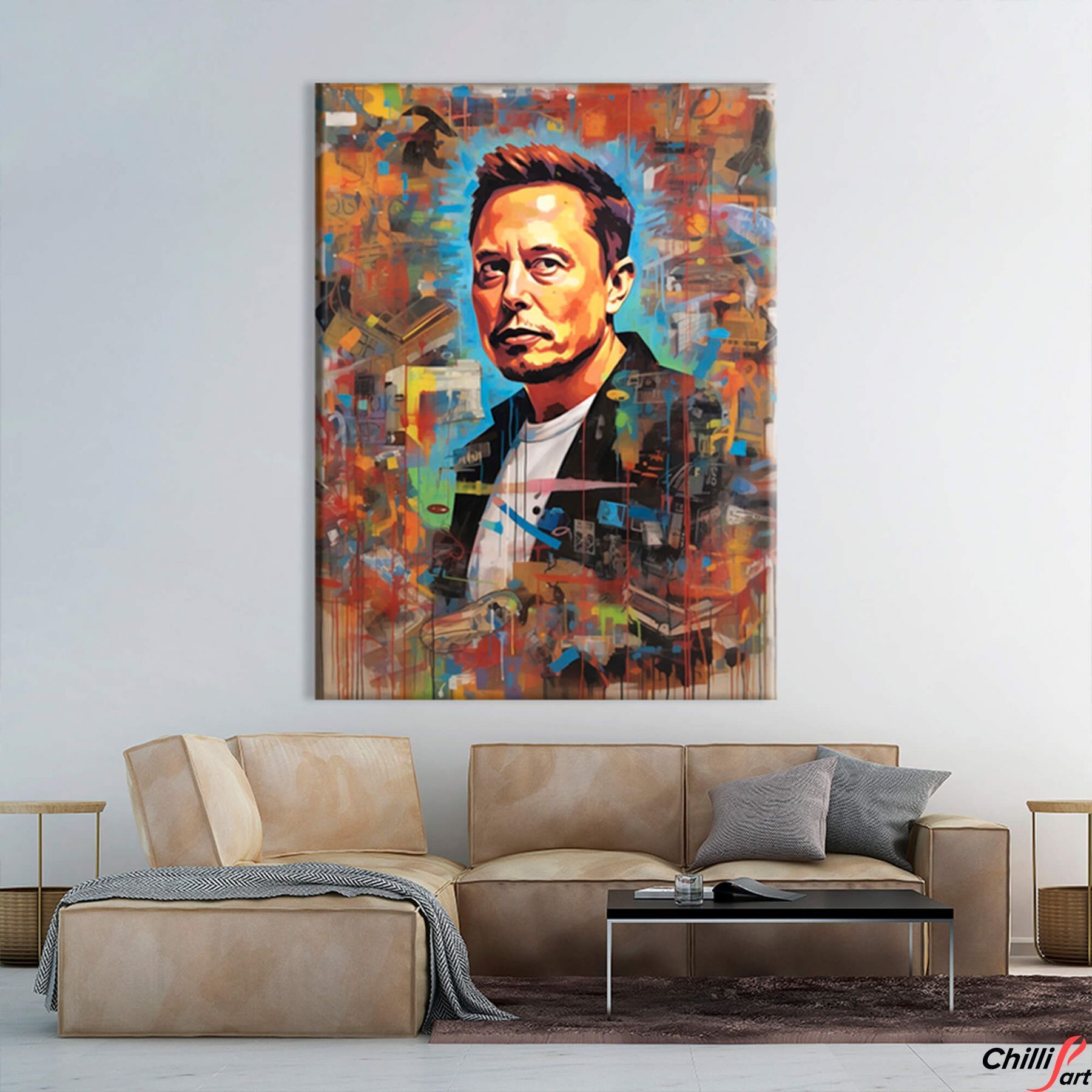 Картина Elon Musk Graffiti Art №1